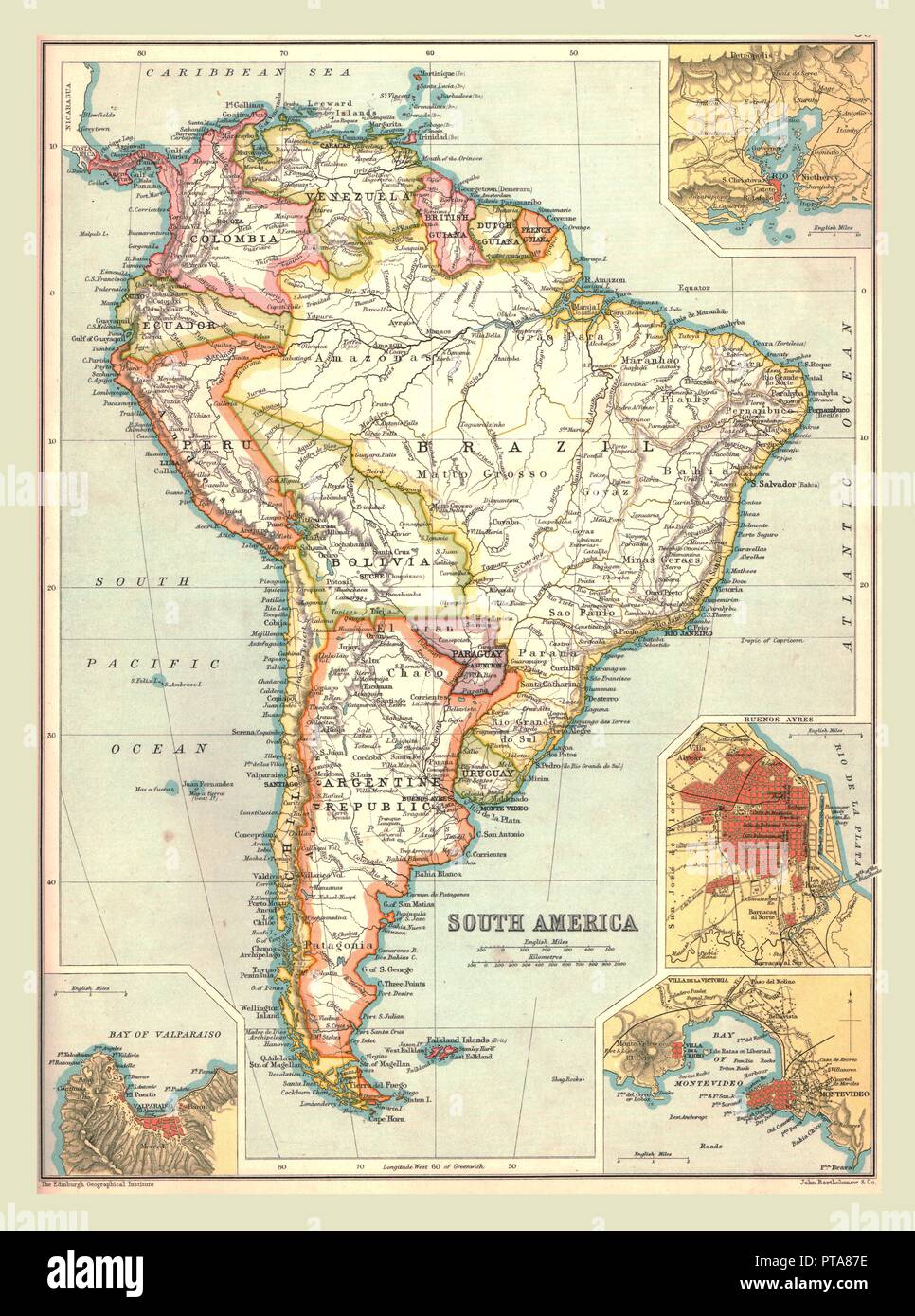 Map of South America, 1902. Creator: Unknown Stock Photo - Alamy