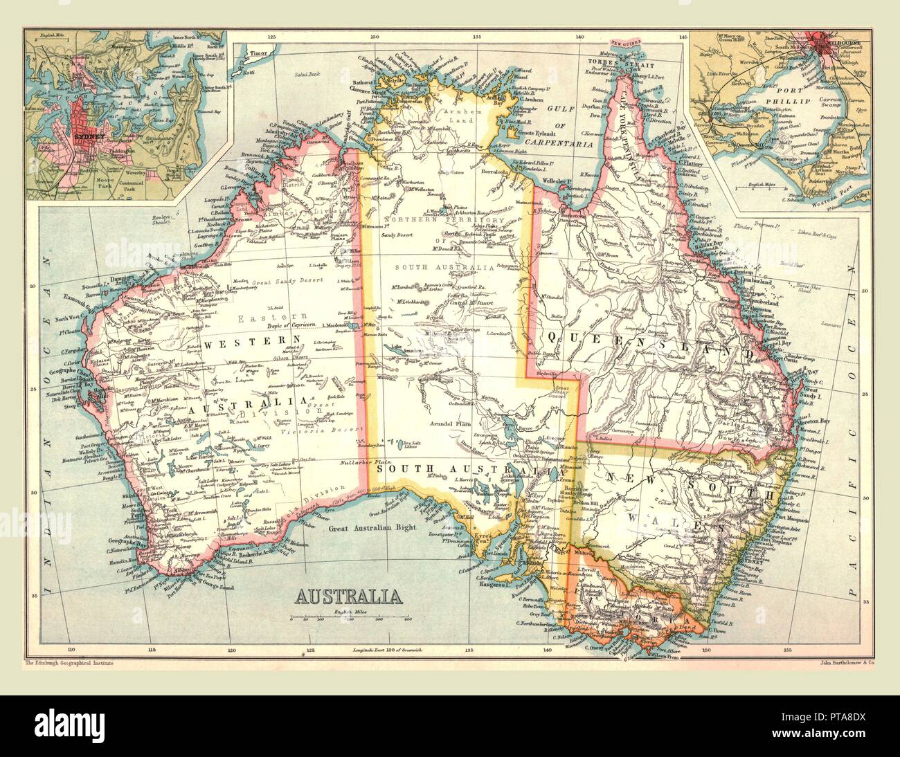 Map of Australia, 1902. Creator: Unknown Stock Photo - Alamy