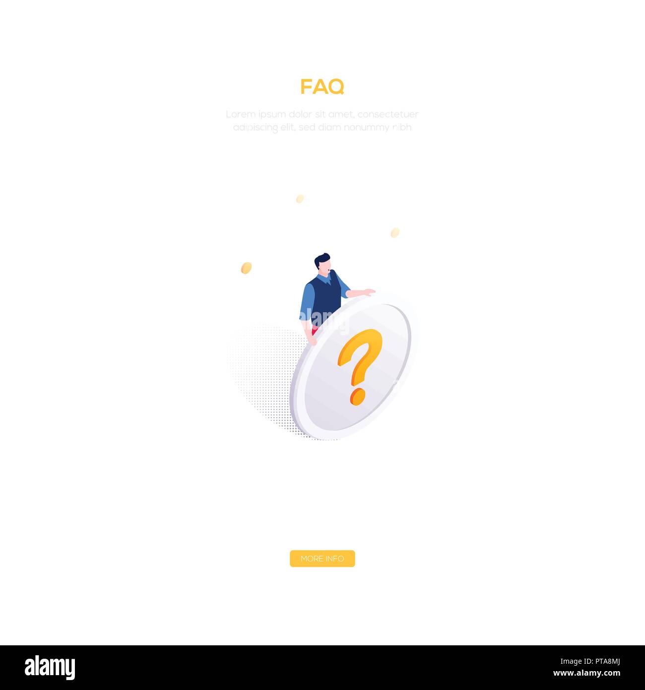 FAQ section - modern isometric vector web banner Stock Vector Image ...