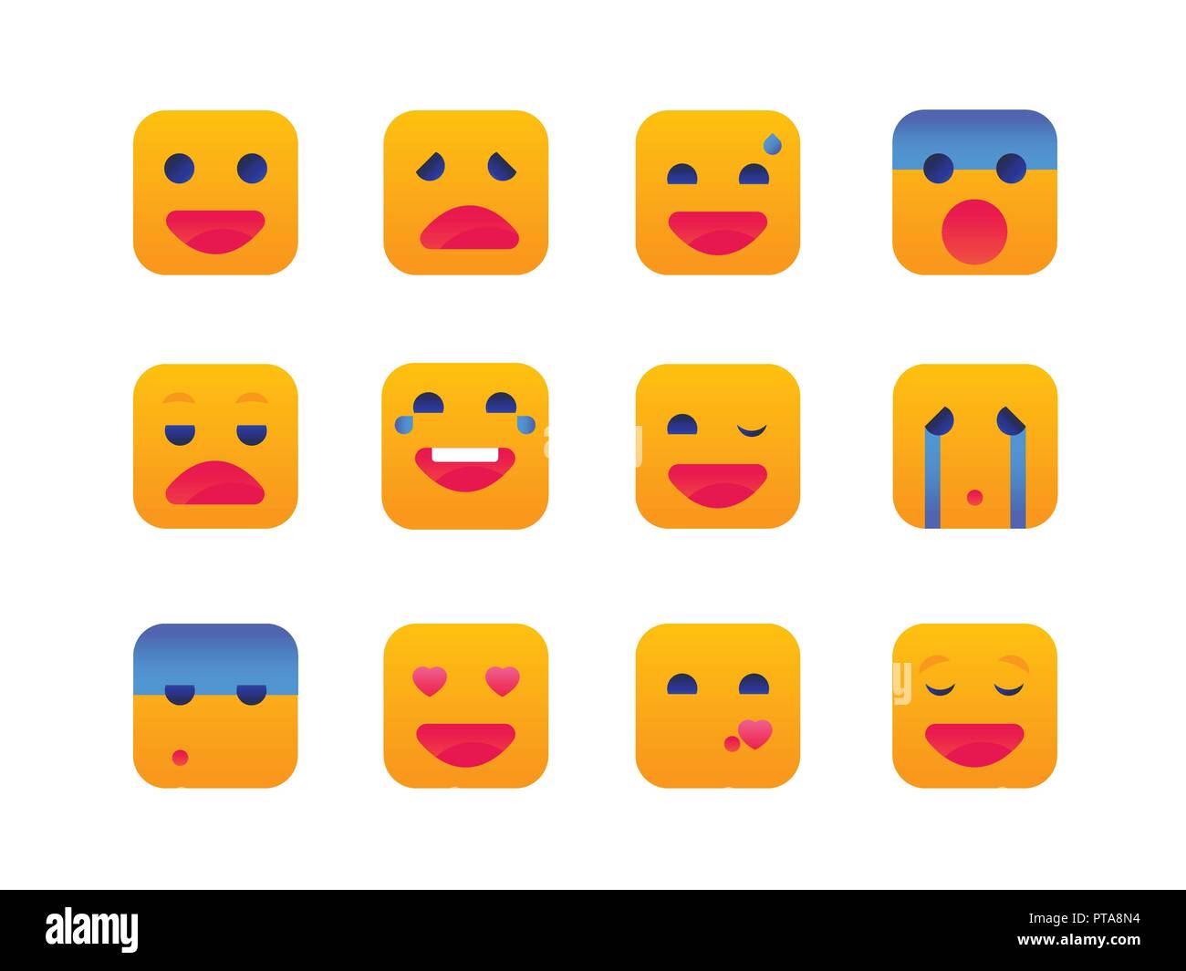 Emotions - set of flat design style icons Stock Vector Image & Art - Alamy