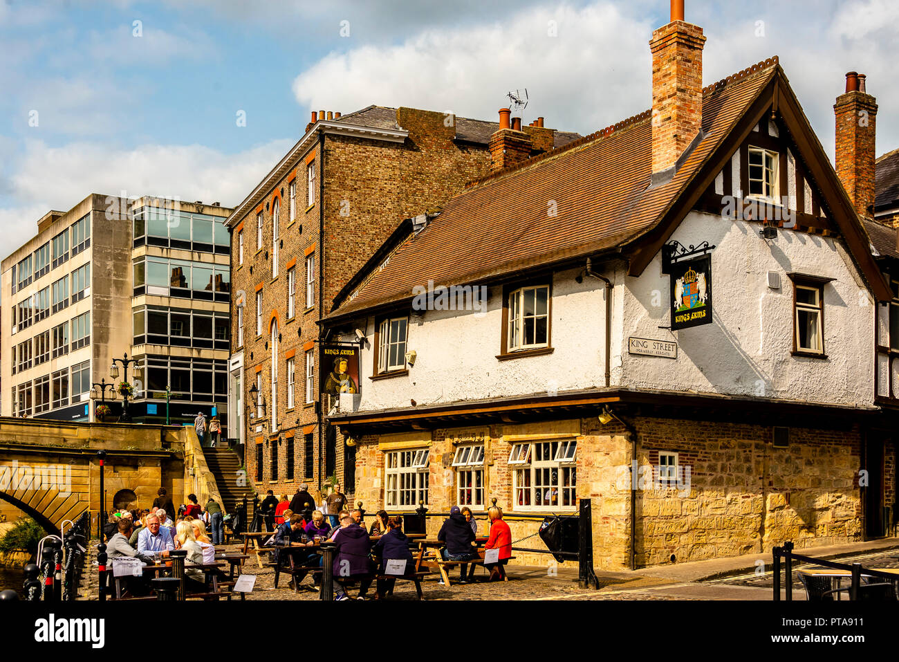 York, UK - August 28 2018: River Ouse urban landscape featuring The ...