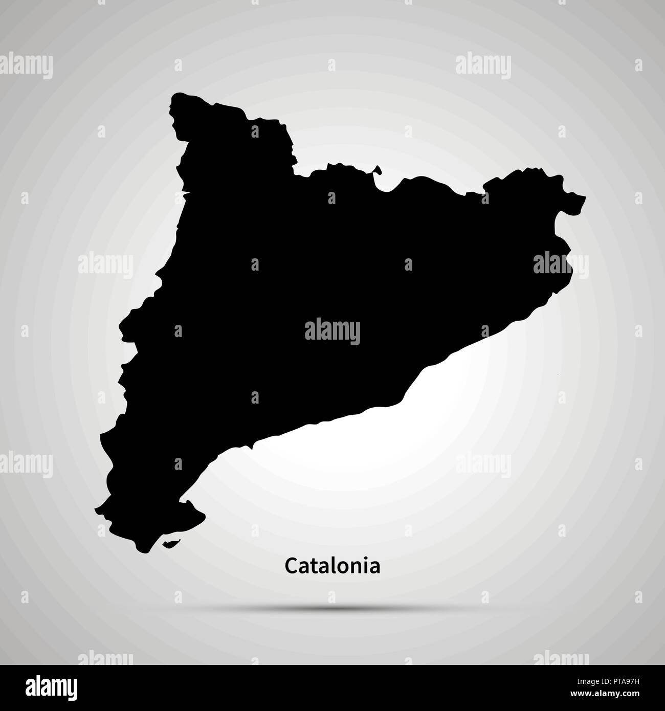 Catalonia country map, simple black silhouette Stock Vector Image & Art ...