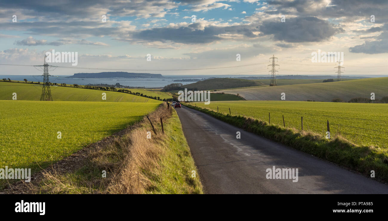 Pylons uk hills hi-res stock photography and images - Alamy
