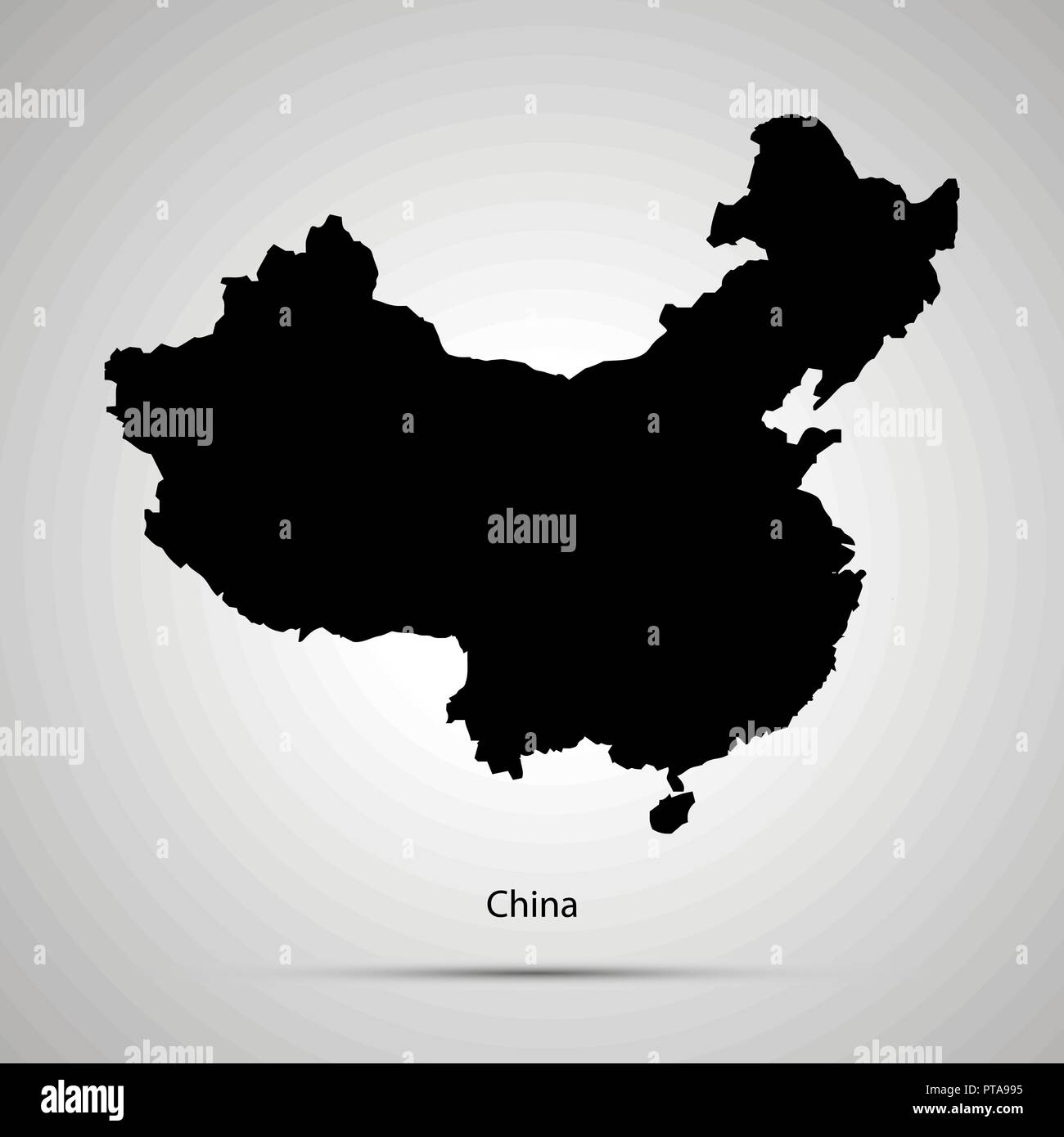 China country map, simple black silhouette Stock Vector Image & Art - Alamy