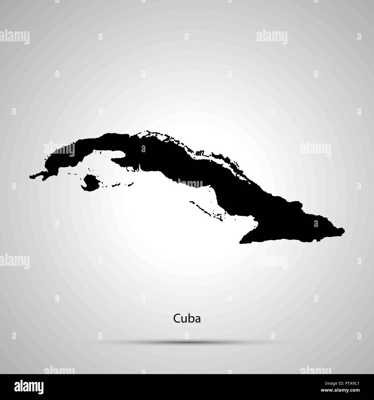 Cuba country map, simple black silhouette Stock Vector Image & Art - Alamy