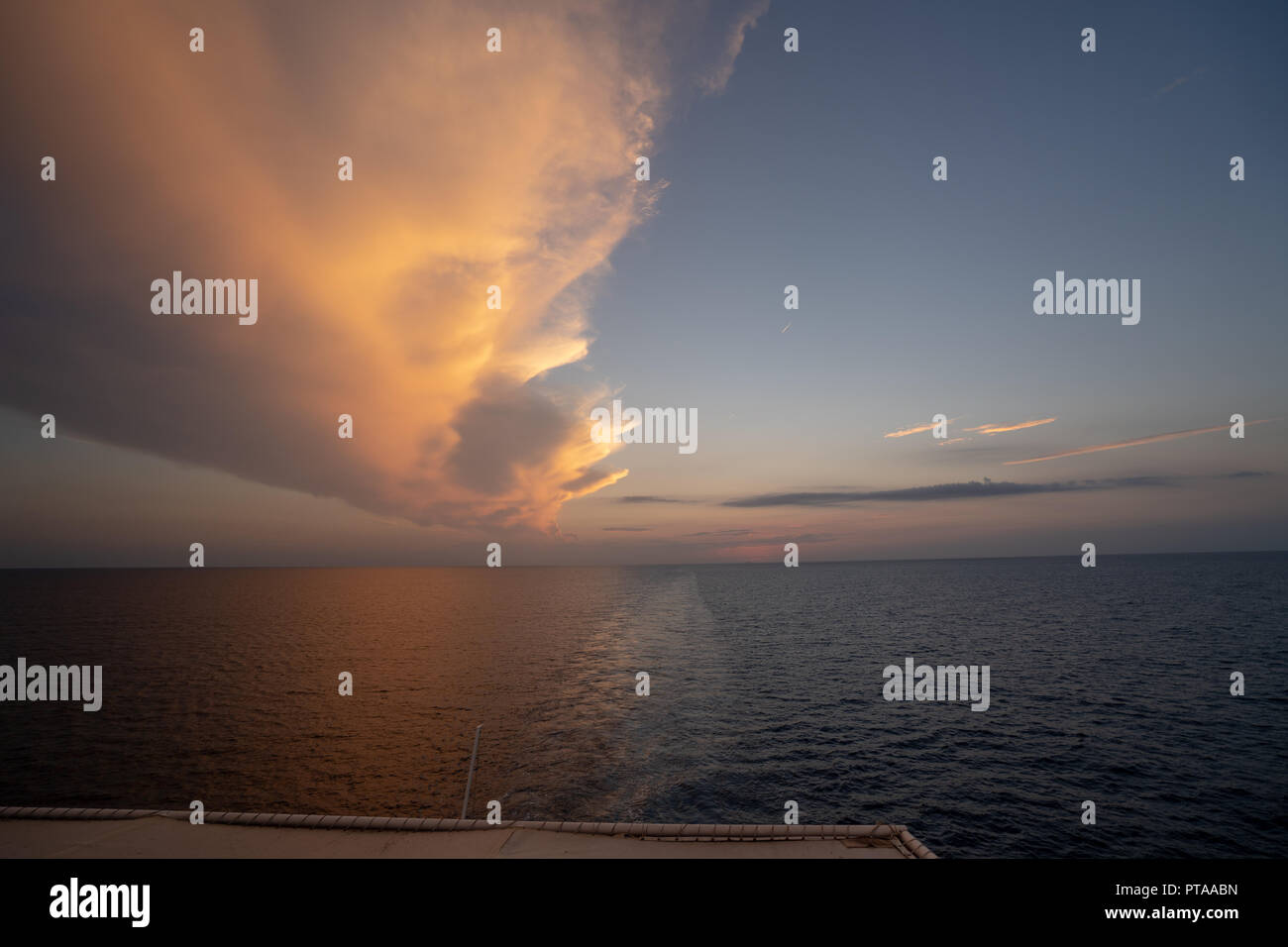 Photography of a Nice Sunset from a Cruise Ship Stock Photo - Alamy