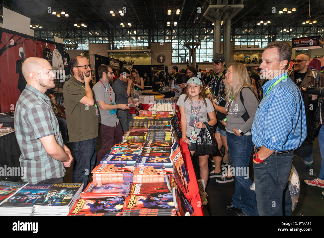 New York, NY, USA - October 4, 2018: Comic Books vendor sells comics ...