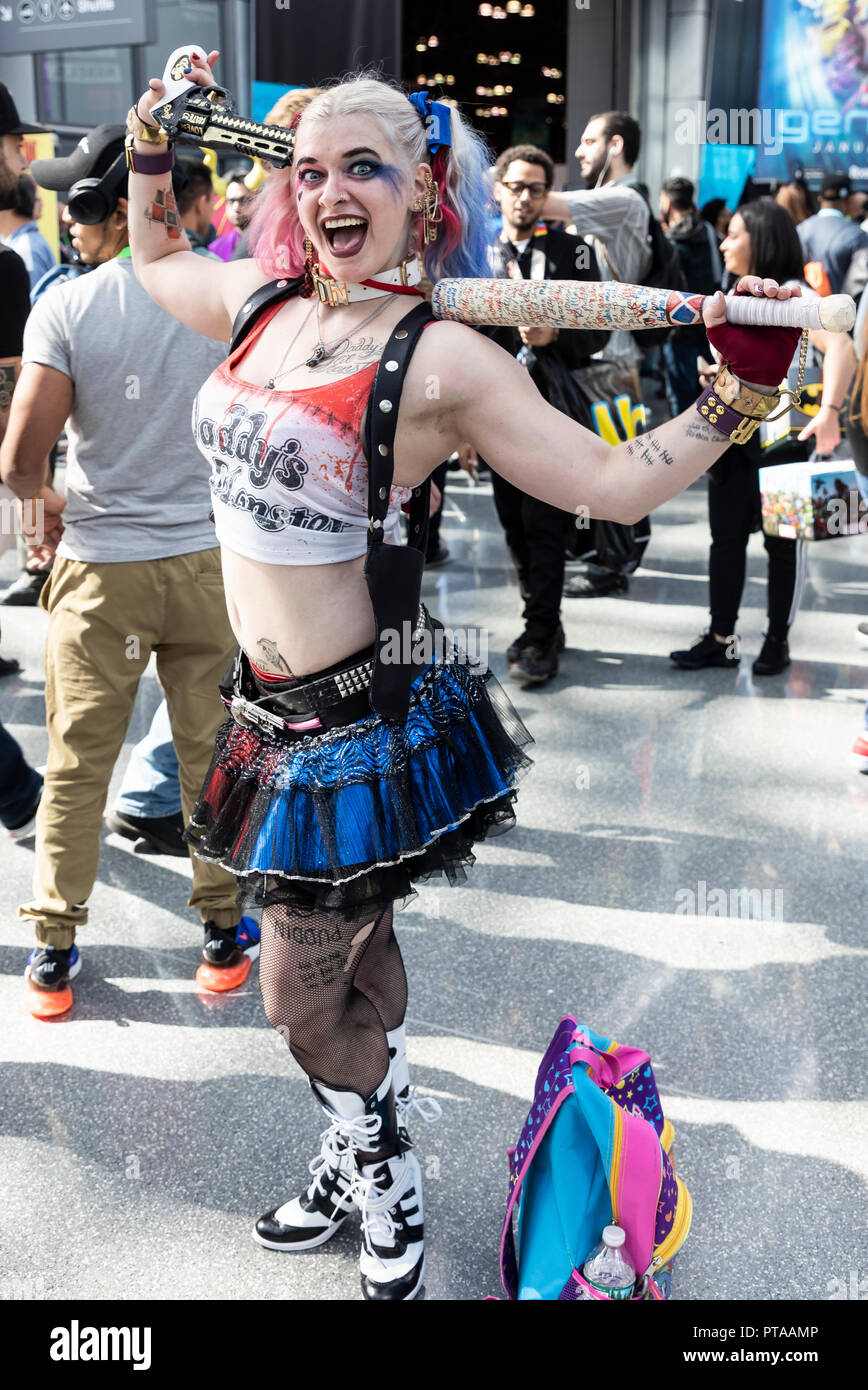 New York, NY, USA - October 5, 2018: Kate Ogden pose in the costume ...
