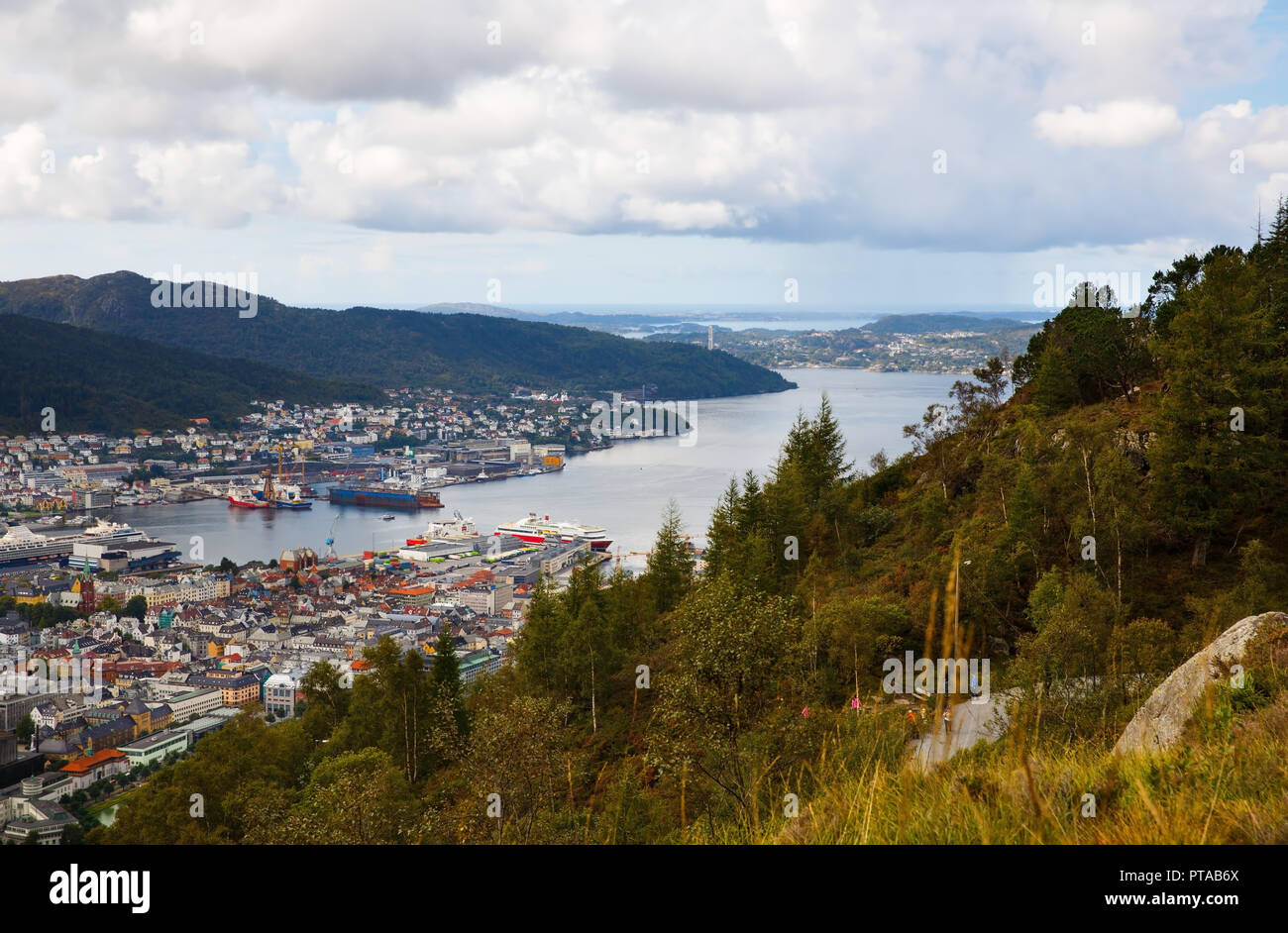 Top view bergen city hi-res stock photography and images - Alamy