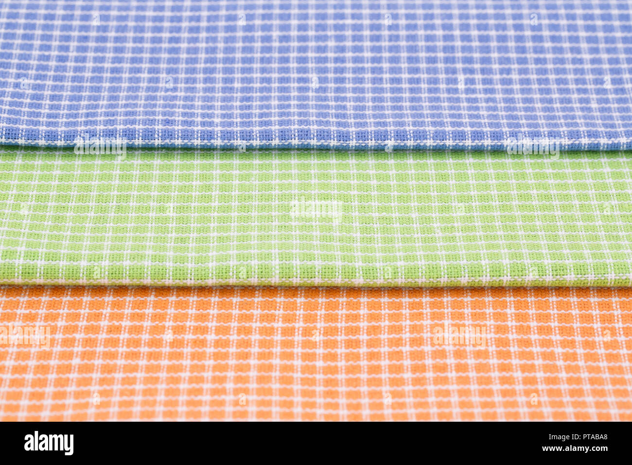 Colorful kitchen towels closeup picture Stock Photo - Alamy