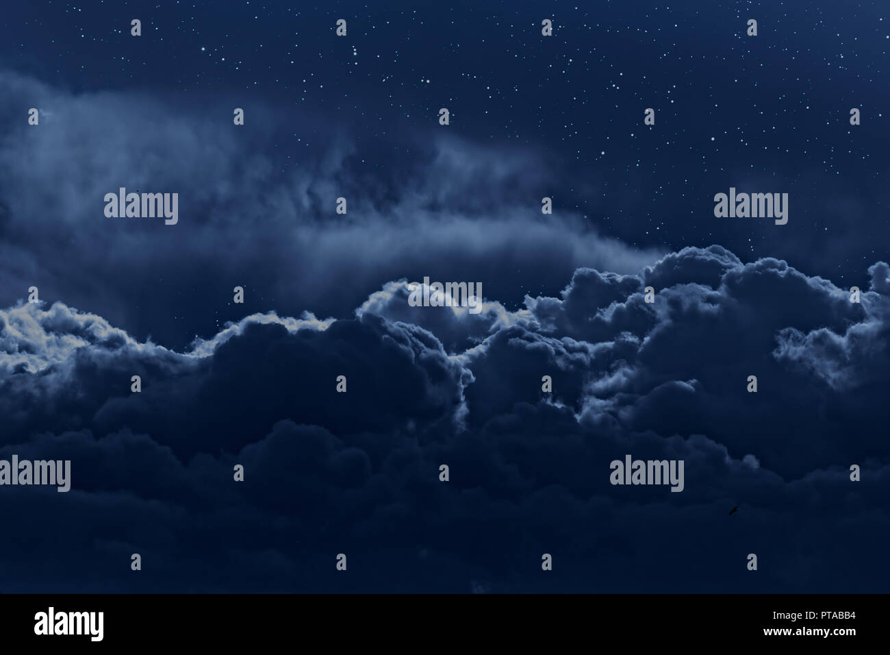 Night sky with stars and strong clouds as seen from above Stock Photo ...