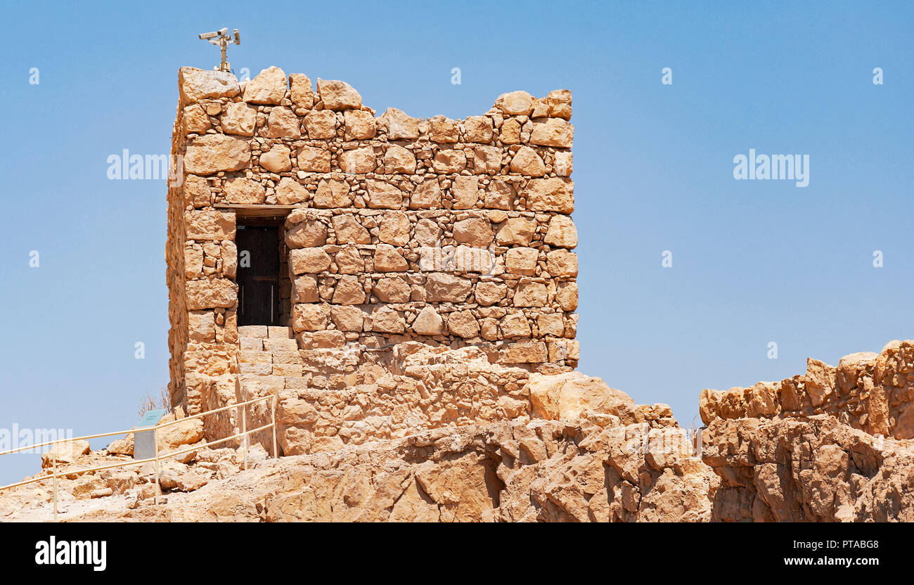 the guard tower at the north end of the ancient masada fortress near ...