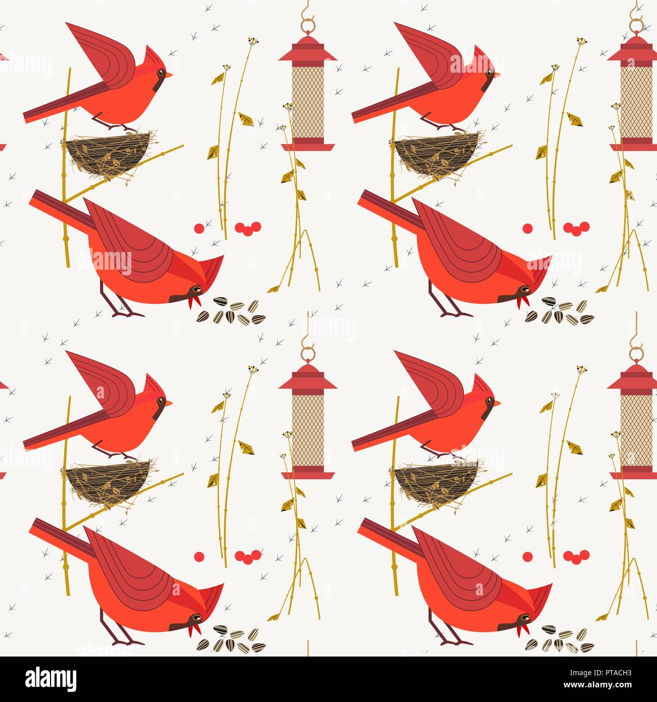 Bird feeding berries Stock Vector Images - Alamy