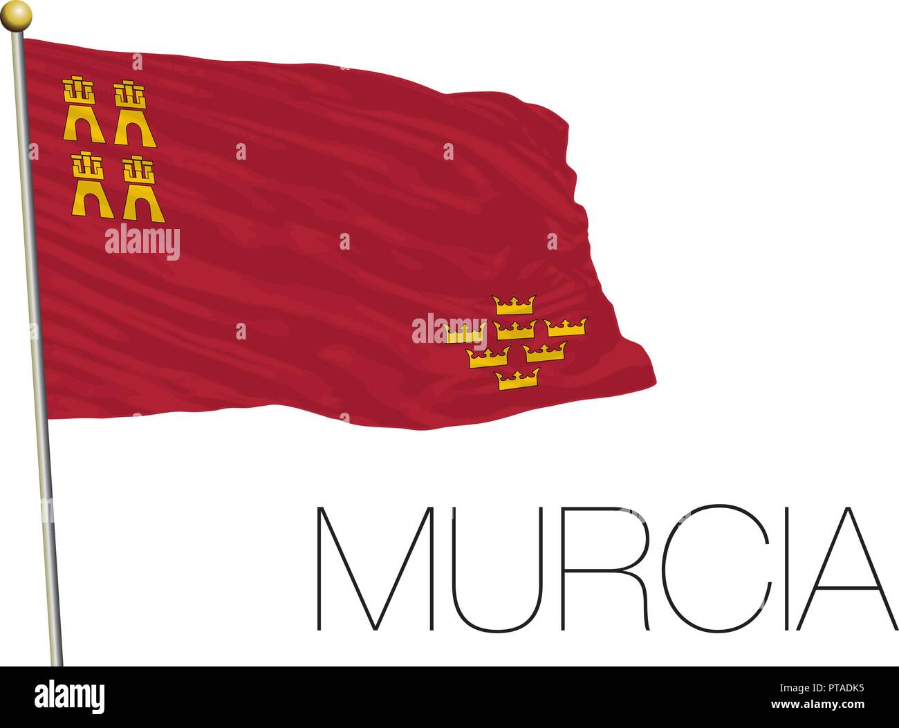 Murcia official regional flag, Spain, vector illustration Stock Vector ...