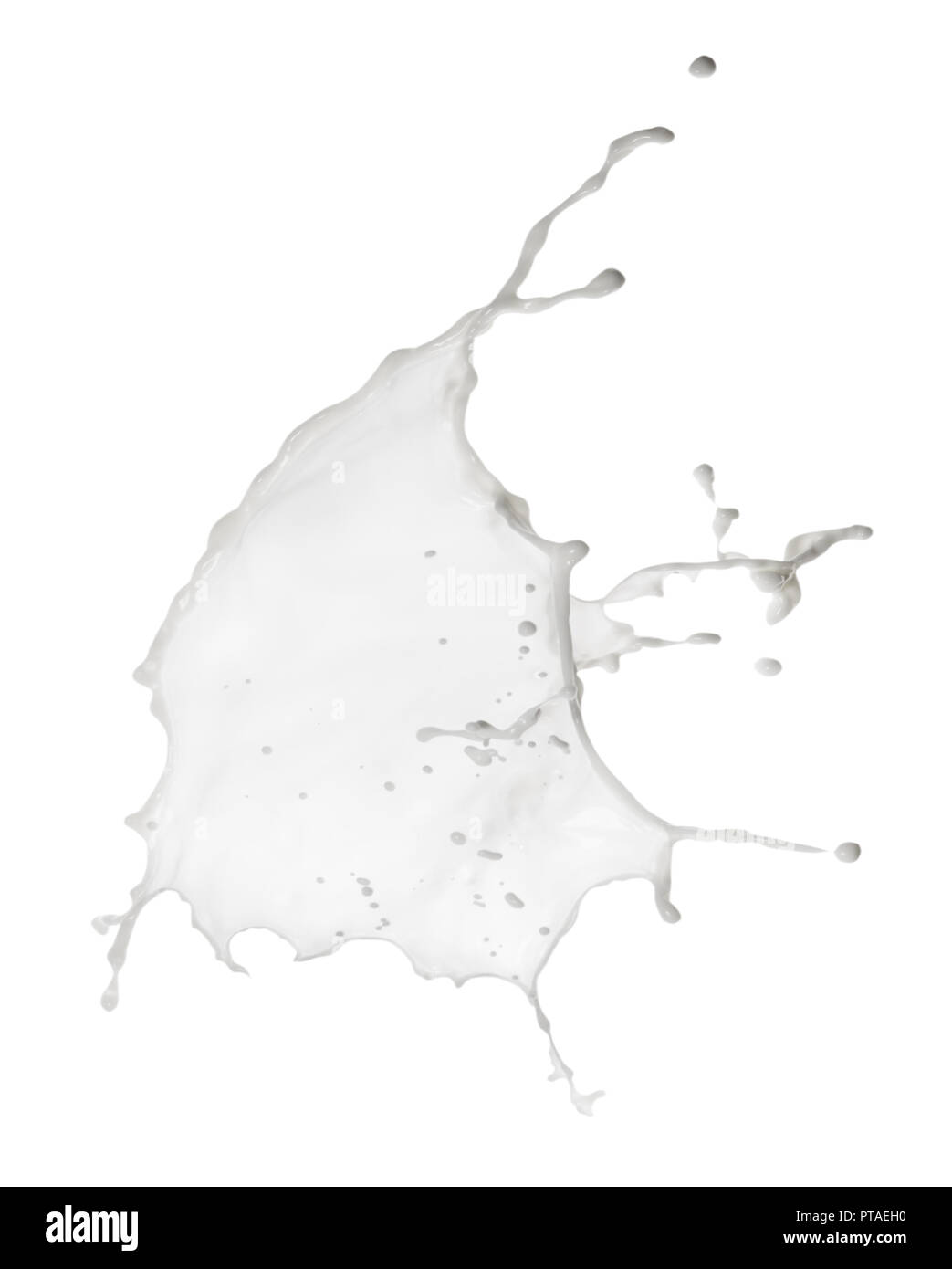 Splash of white milk with droplets isolated on white background Stock ...
