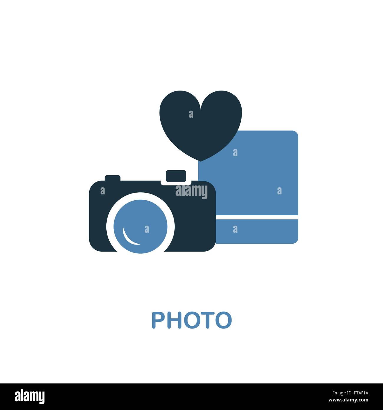 Photo icon in two color design. Simple element illustration. Photo ...