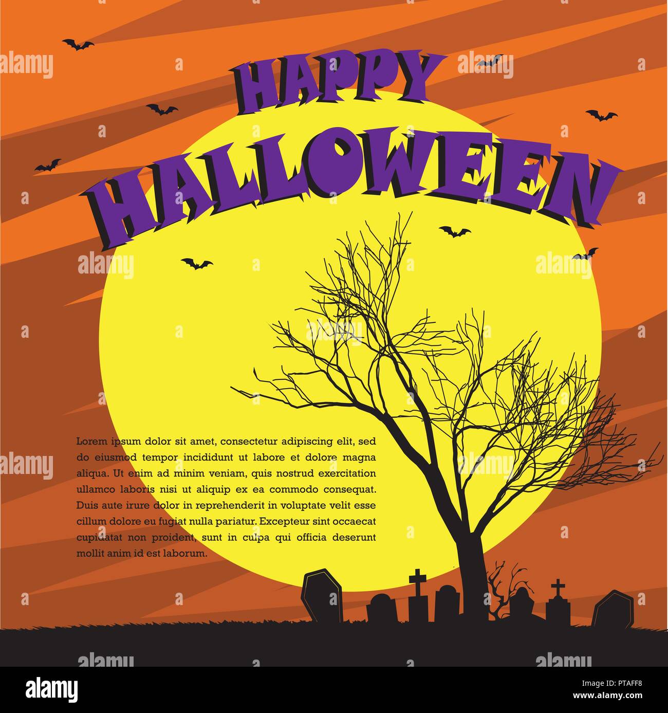 Happy Halloween Party poster design vector illustration Stock Vector ...