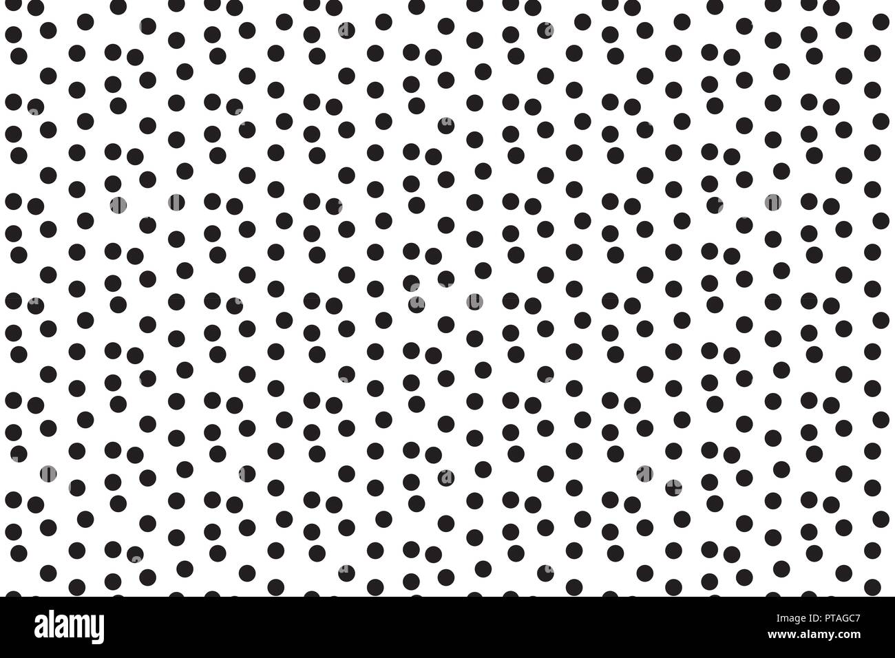 Black white scattered dots polka background seamless pattern. Vector ...