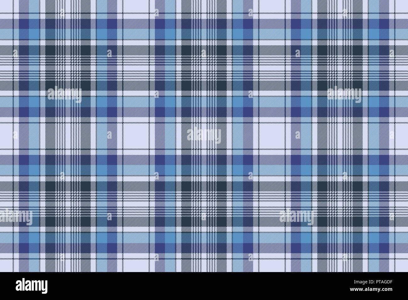 Blue tartan check plaid fabric seamless pattern. Vector illustration ...