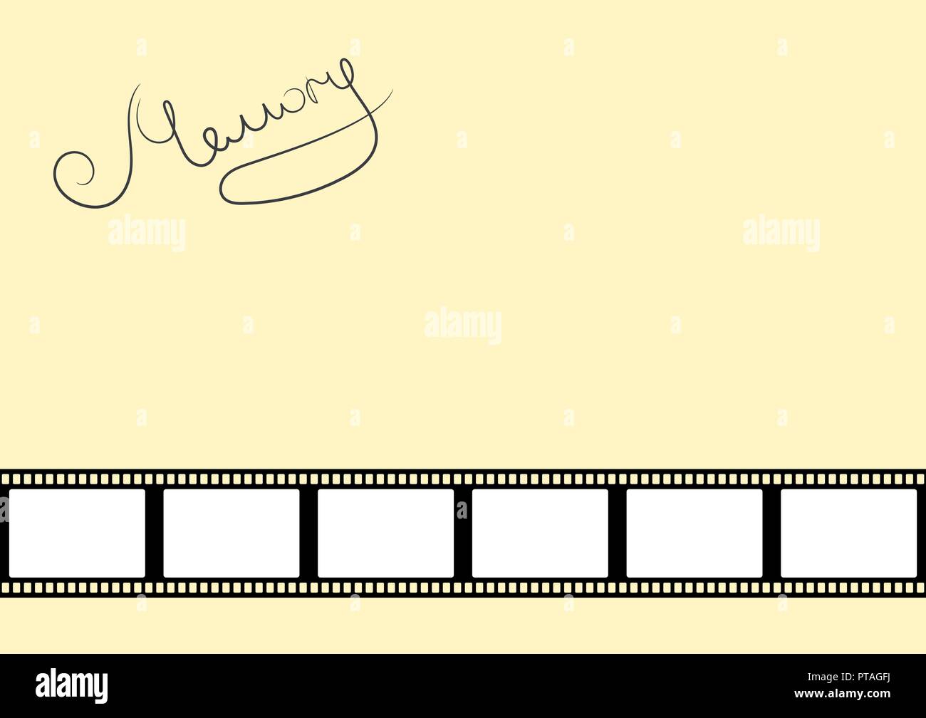 Template for photo film strip horizontal location and word memory ...