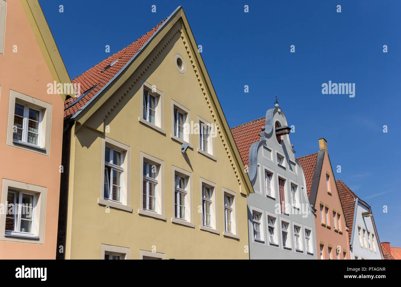 Colorful facades in historic Warendorf, Germany Stock Photo - Alamy