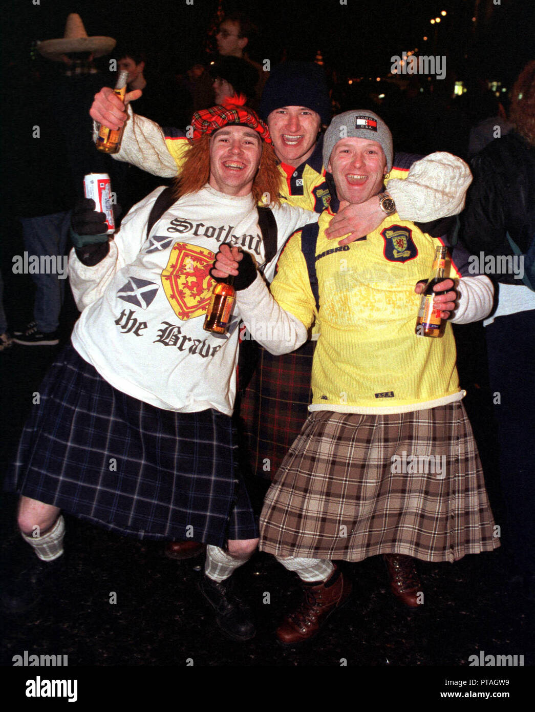 Celebrating the New Year at Edinburghs Hogmanay Street Party are Mark ...