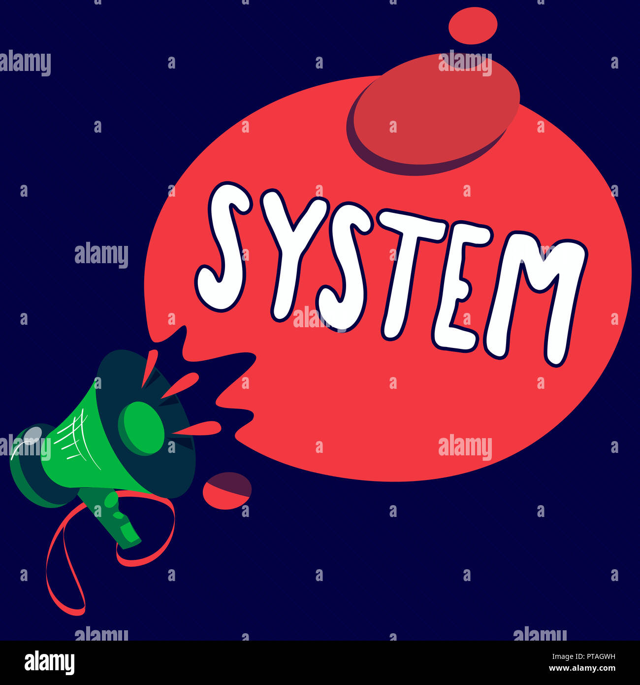 Writing note showing System. Business photo showcasing set of things ...