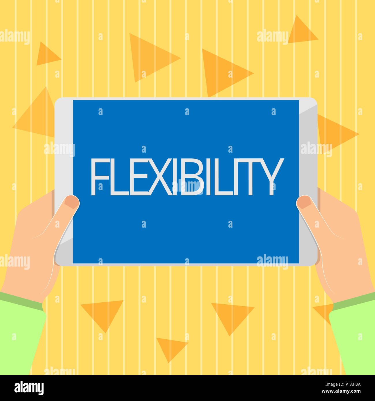 Handwriting text Flexibility. Concept meaning Quality of bending ...