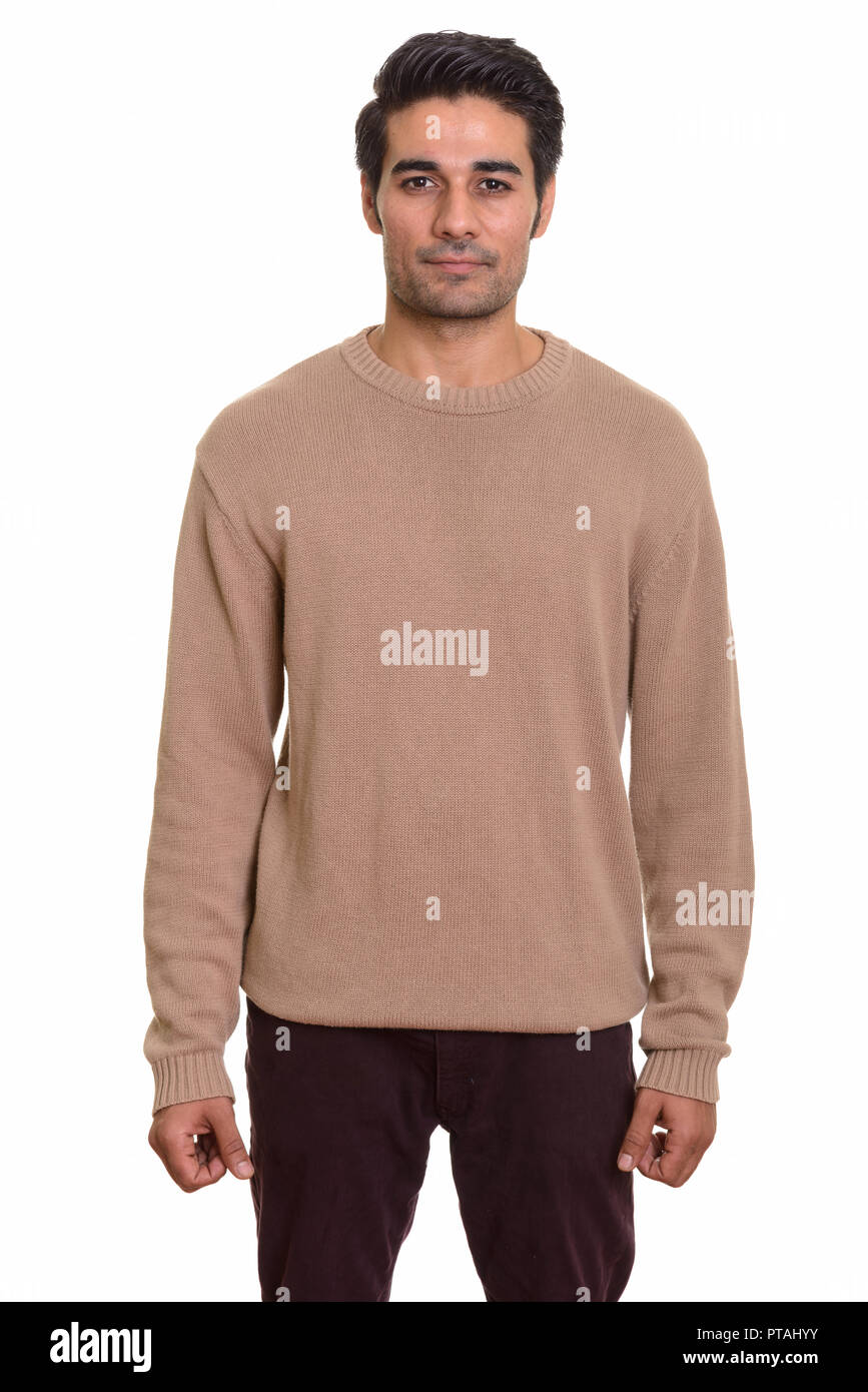 Young handsome Persian man against white background Stock Photo - Alamy