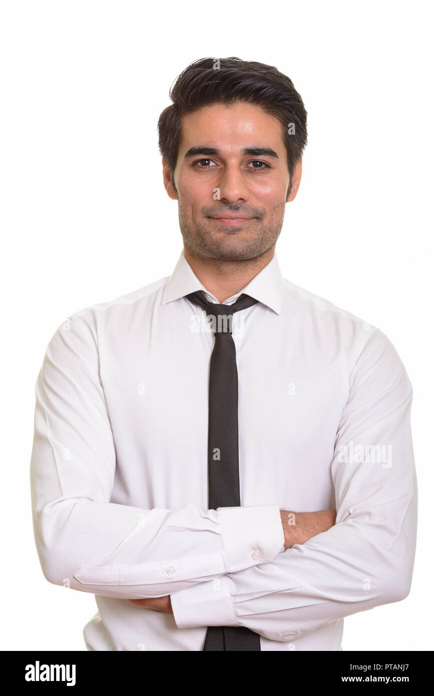 Young handsome Persian man against white background Stock Photo - Alamy
