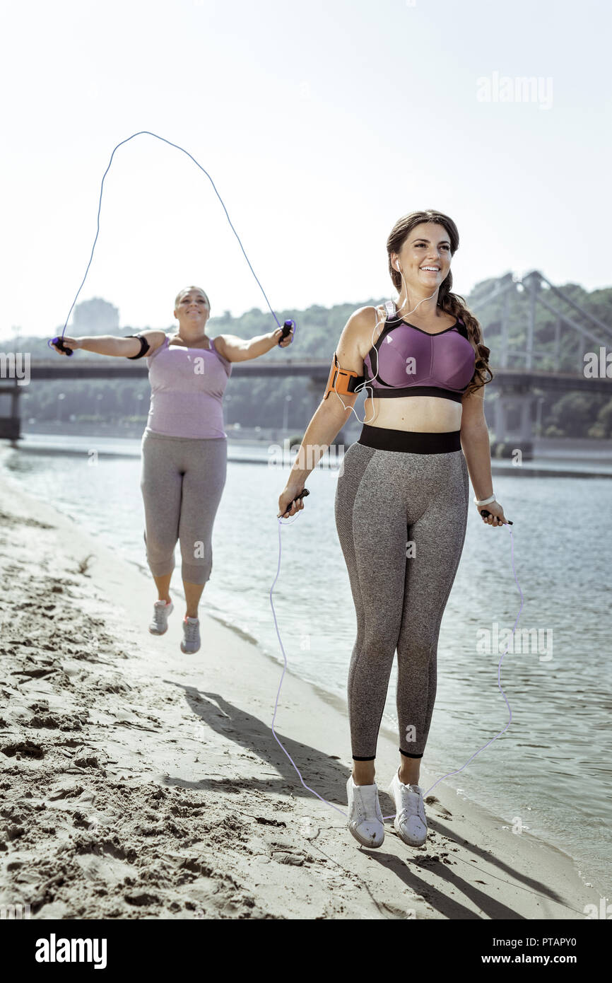 Woman Skipping Rope Beach High Resolution Stock Photography and Images ...