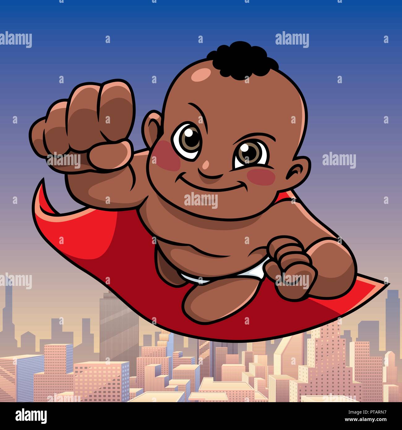 Cartoon illustration baby superhero smiling hi-res stock photography ...