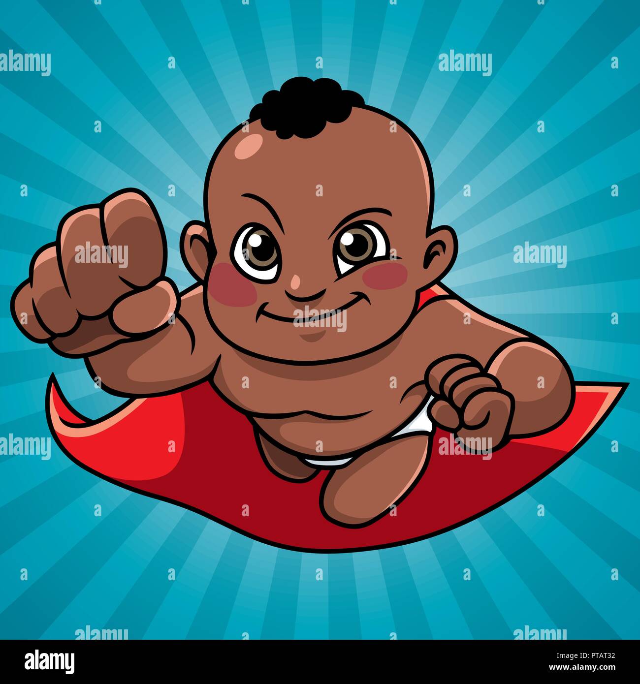 Cartoon illustration baby superhero smiling hi-res stock photography ...