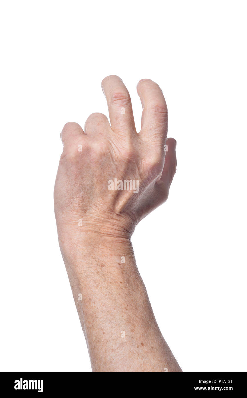 Hand of senior woman on white background Stock Photo - Alamy