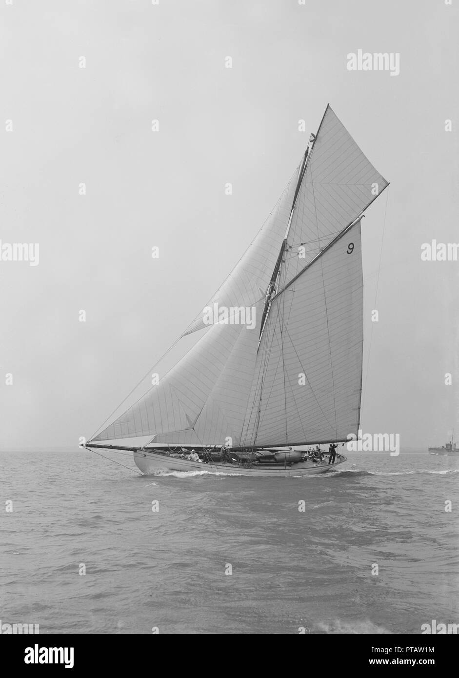 The cutter 'Westwind' sailing close-hauled, 1914. Creator: Kirk & Sons ...