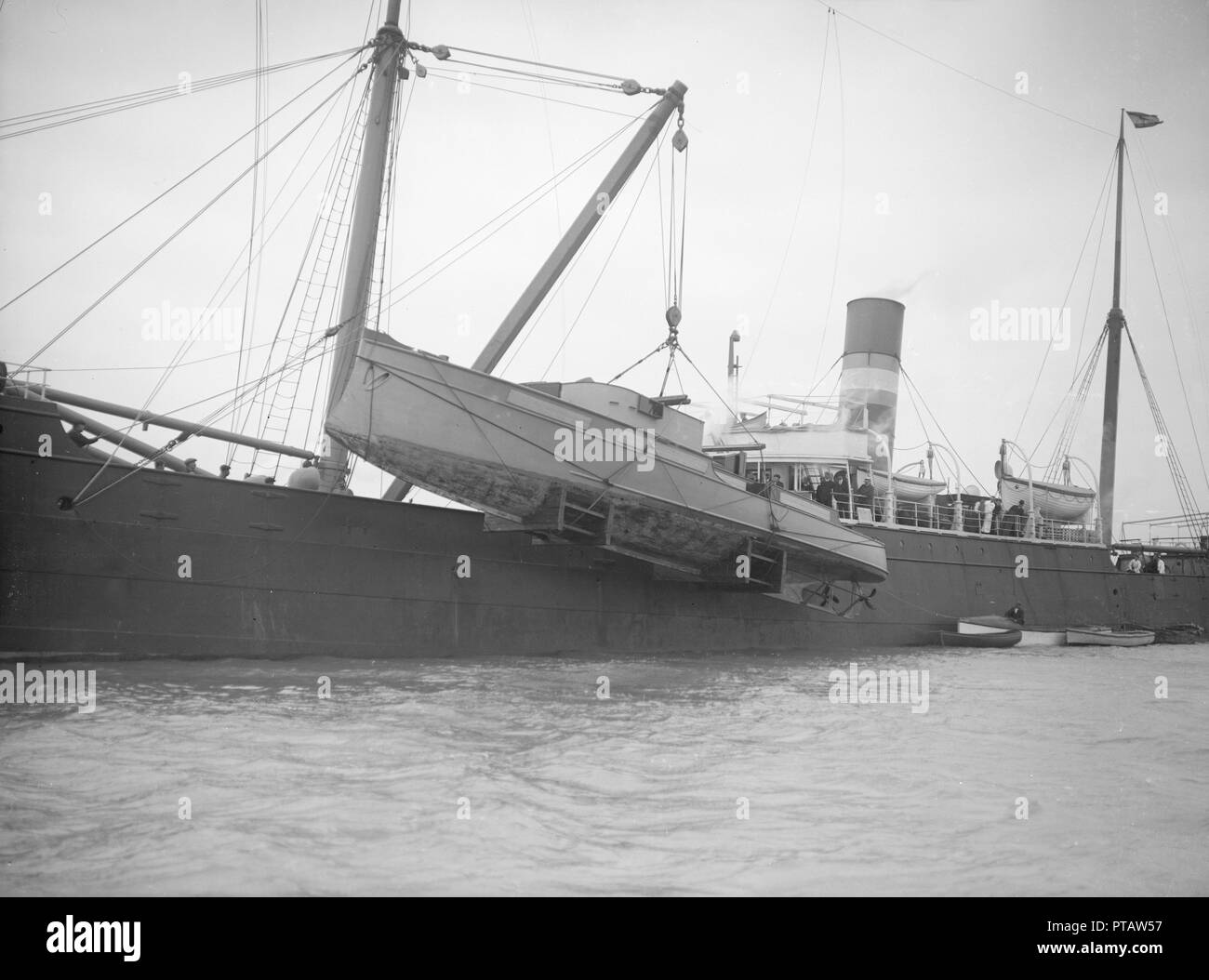 'Sabin' being shipped, 1912. Creator: Kirk & Sons of Cowes Stock Photo ...