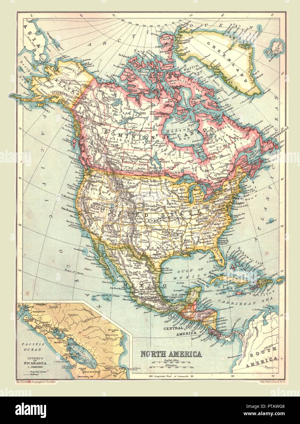 Map of North America, 1902. Creator: Unknown Stock Photo - Alamy
