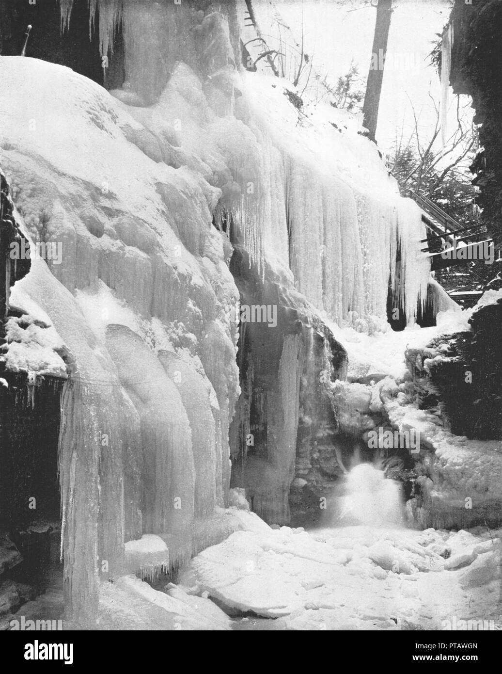 Rainbow Falls in Winter, Watkins Glen, New York State, USA, c1900 ...