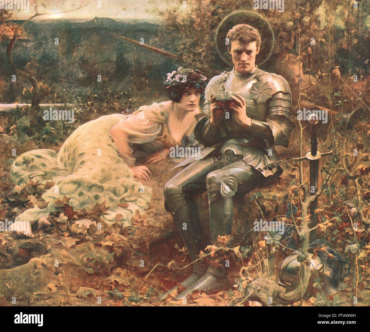 'The Temptation of Sir Percival', c1894, (c1902). Creator: Unknown ...