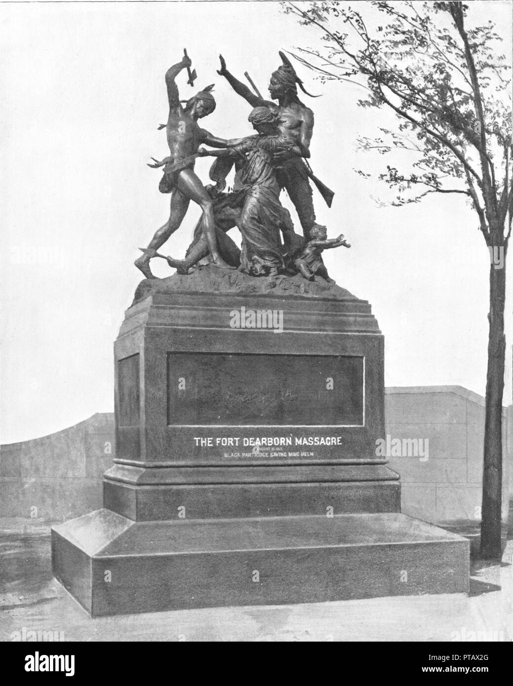 Memorial of the Fort Dearborn Massacre, Chicago, Illinois, USA, c1900 ...