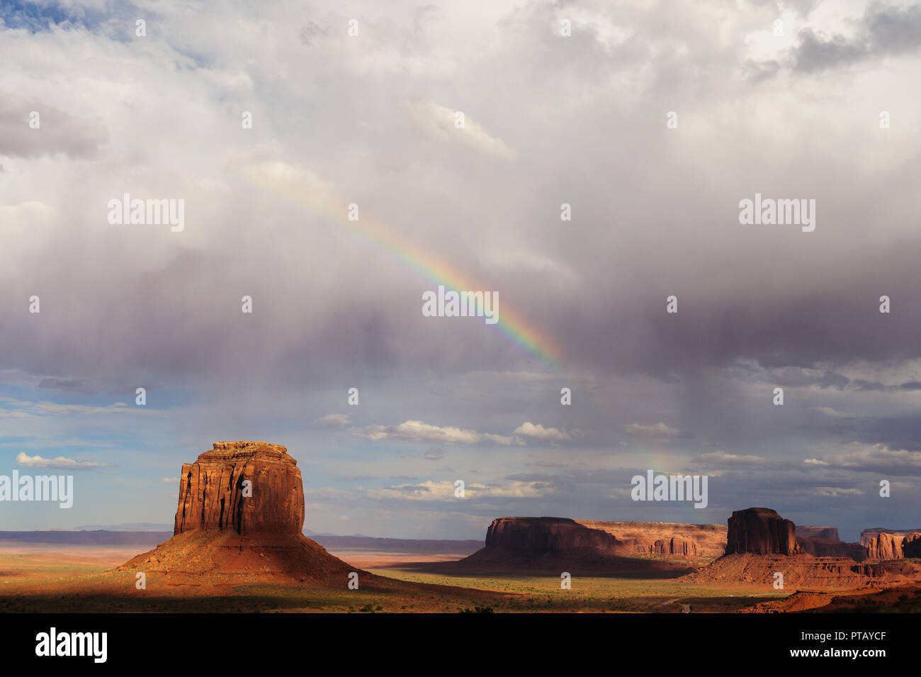 Rainbow over Monument Valley at Sunset Stock Photo - Alamy