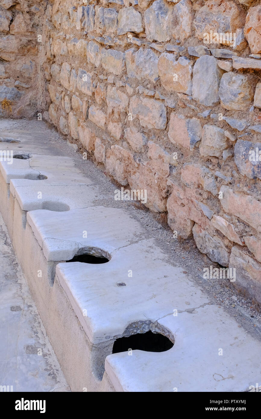 Ancient Toilets, Ephesus Stock Photo - Alamy