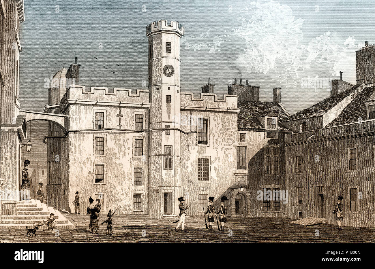 The interior quadrangle of the Castle, Edinburgh, Scotland, 19th ...