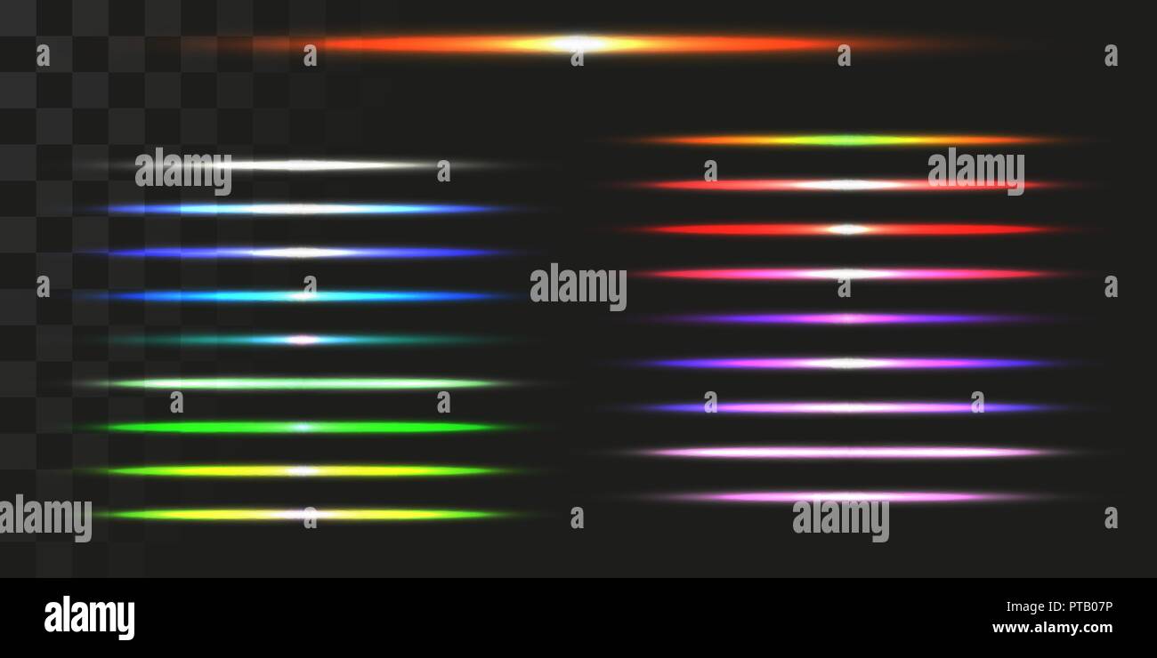 linear energy beams set. vector illustration of light trails Stock ...