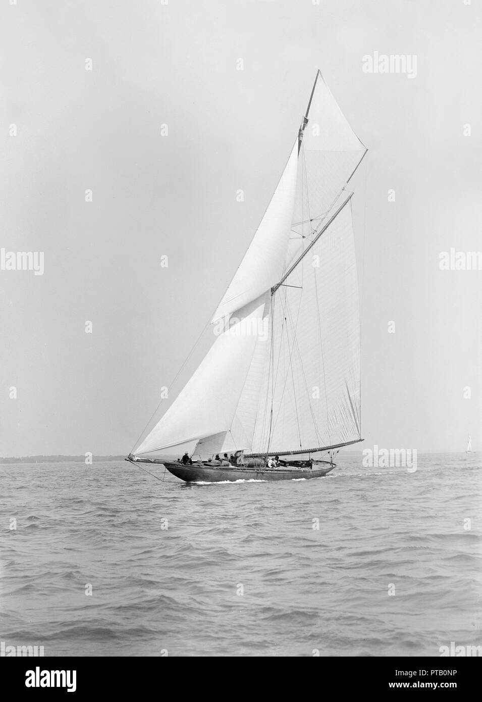 The beautiful 52 ft cutter 'Sonya' sailing close-hauled, 1913. Creator ...