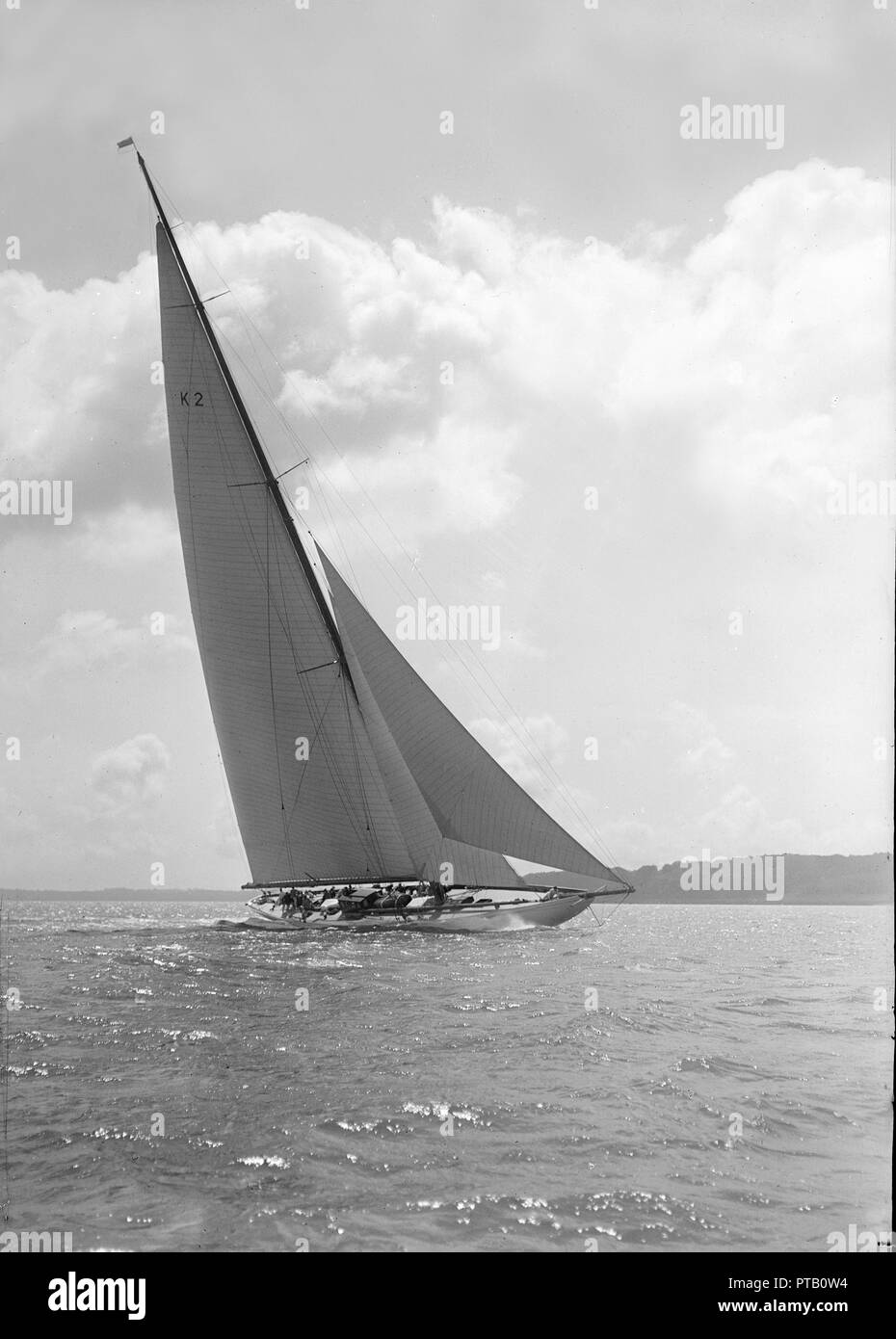 The 23-metre cutter 'Astra' sailing close-hauled, 1931. Creator: Kirk ...