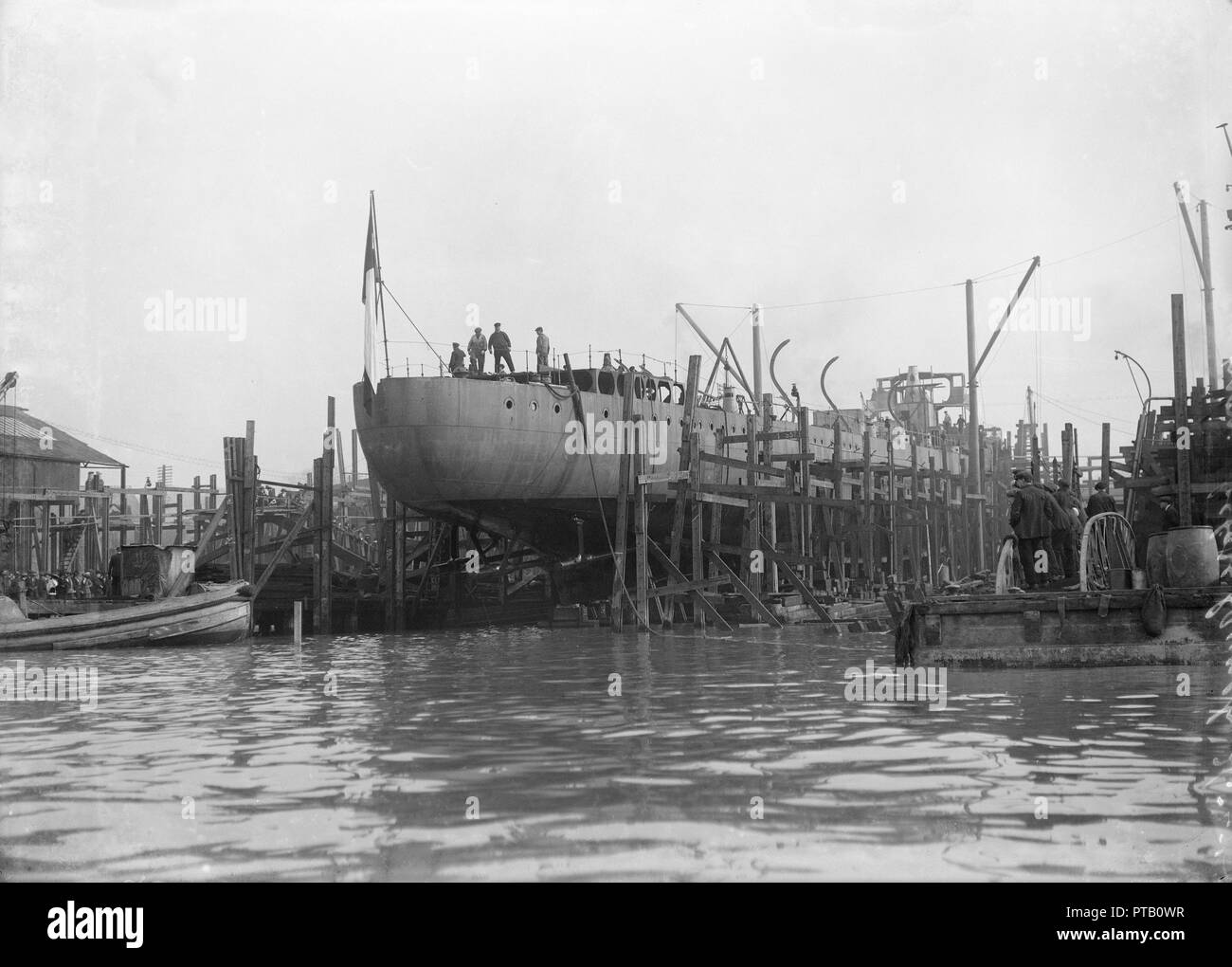 'Almirante Simpson' before launch at J. Samuel White shipyard, Cowes ...