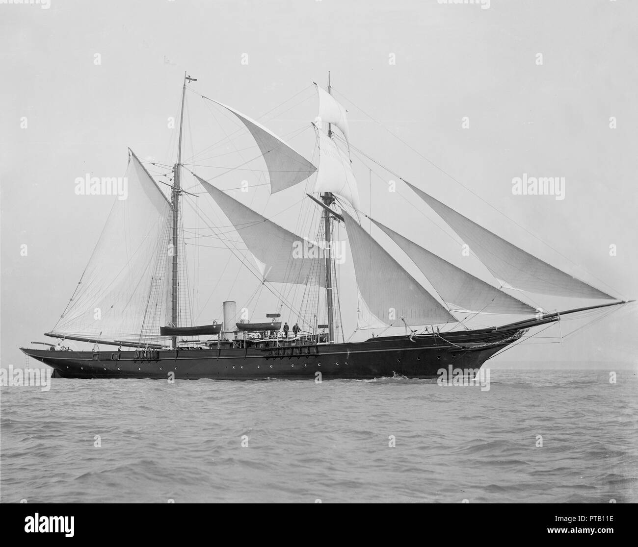 Schooner Under Sail Black and White Stock Photos & Images - Alamy