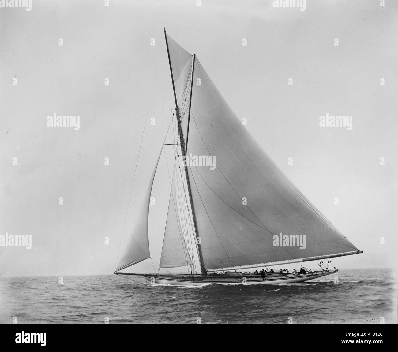 The cutter 'Shamrock' sailing close-hauled. Creator: Kirk & Sons of ...