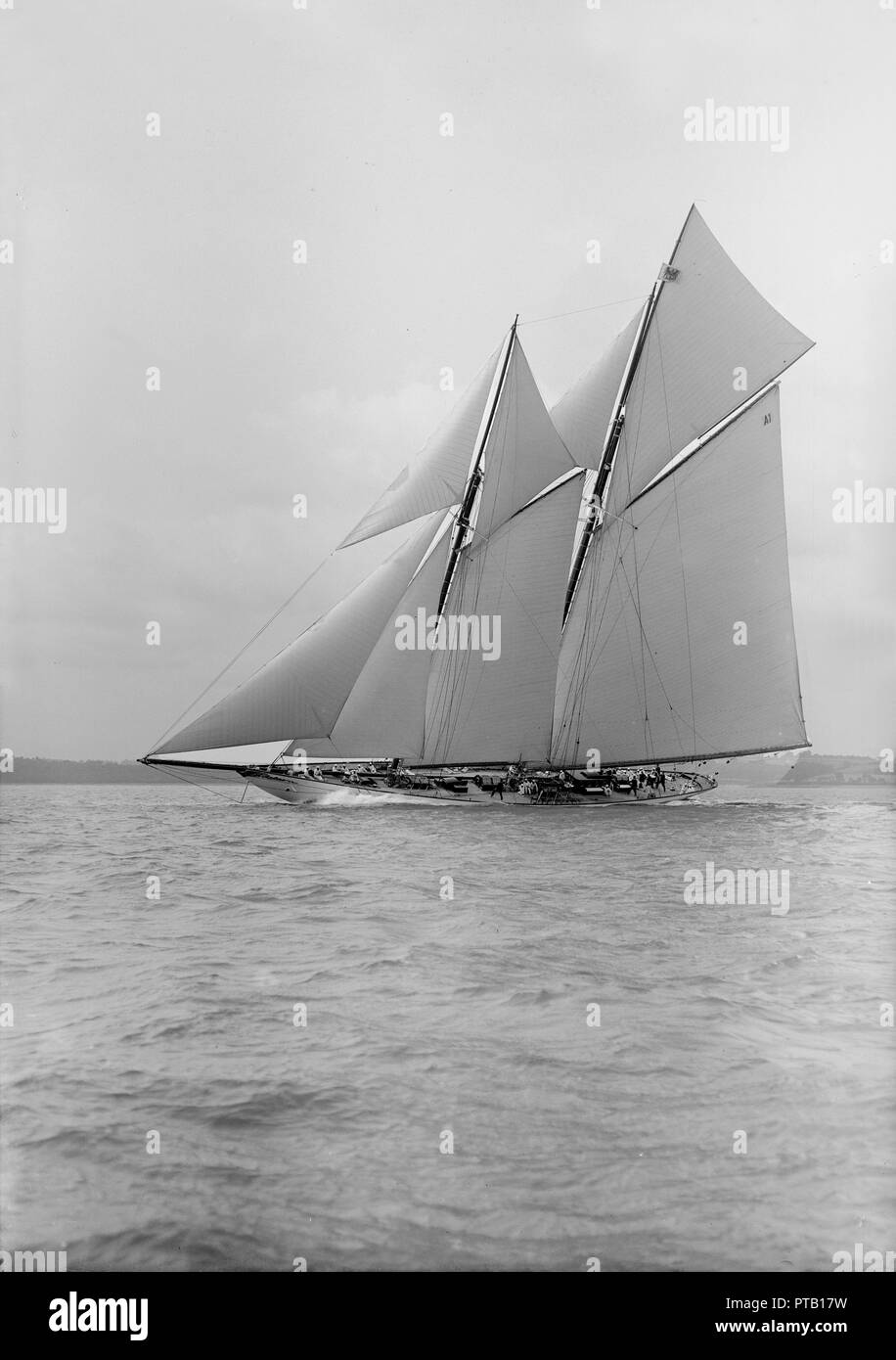 The schooner 'Meteor IV', 1913. Creator: Kirk & Sons of Cowes Stock ...